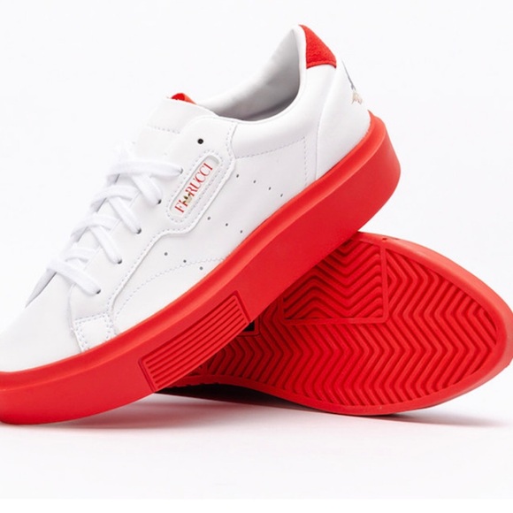 adidas | Shoes | Adidas X Fiorucci Super Sleek White And Red Sneakers ...